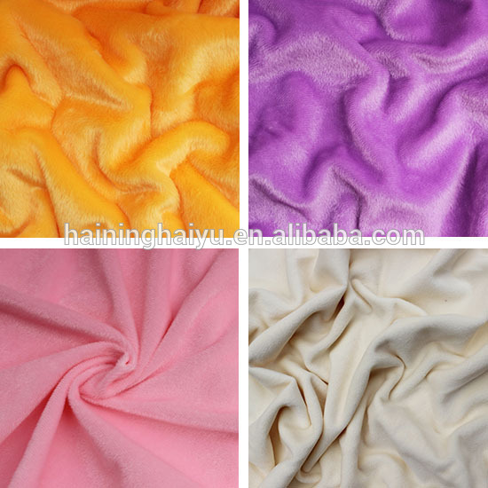 1mm soft velboa fabric/minky fabric plain plush velboa fabric