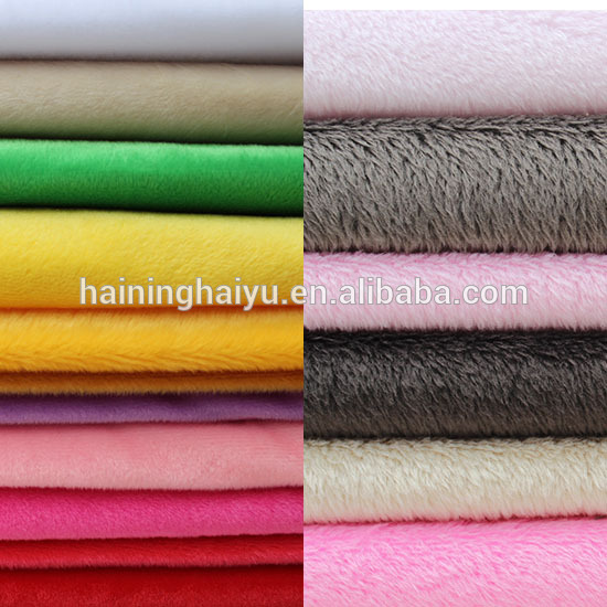 1mm soft velboa fabric/minky fabric plain plush velboa fabric