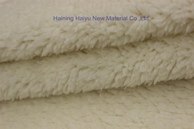 Double side 100% Polyester 240gsm Sherpa Fleece Fabric For Garment Or ...